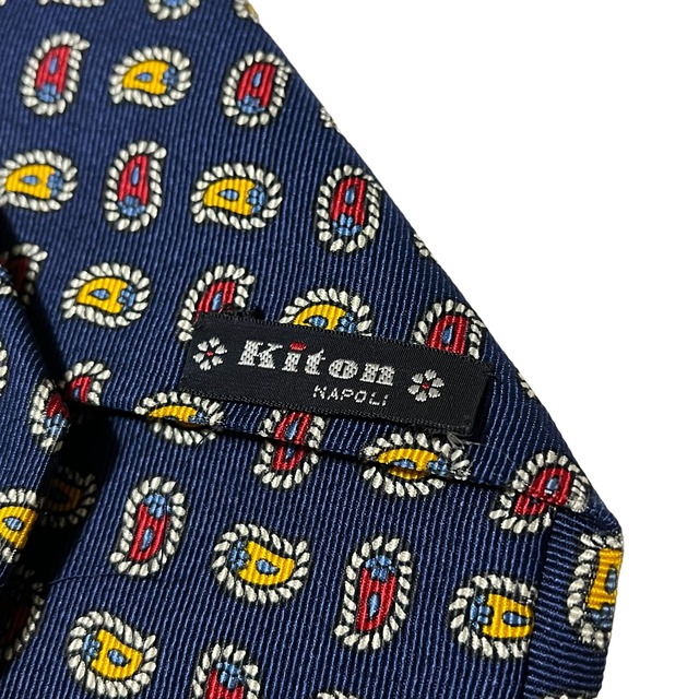 【Kiton】キートン ネクタイ セッテピエゲ ペイズリー柄 セブンフォールド ネイビー | 安心院商店