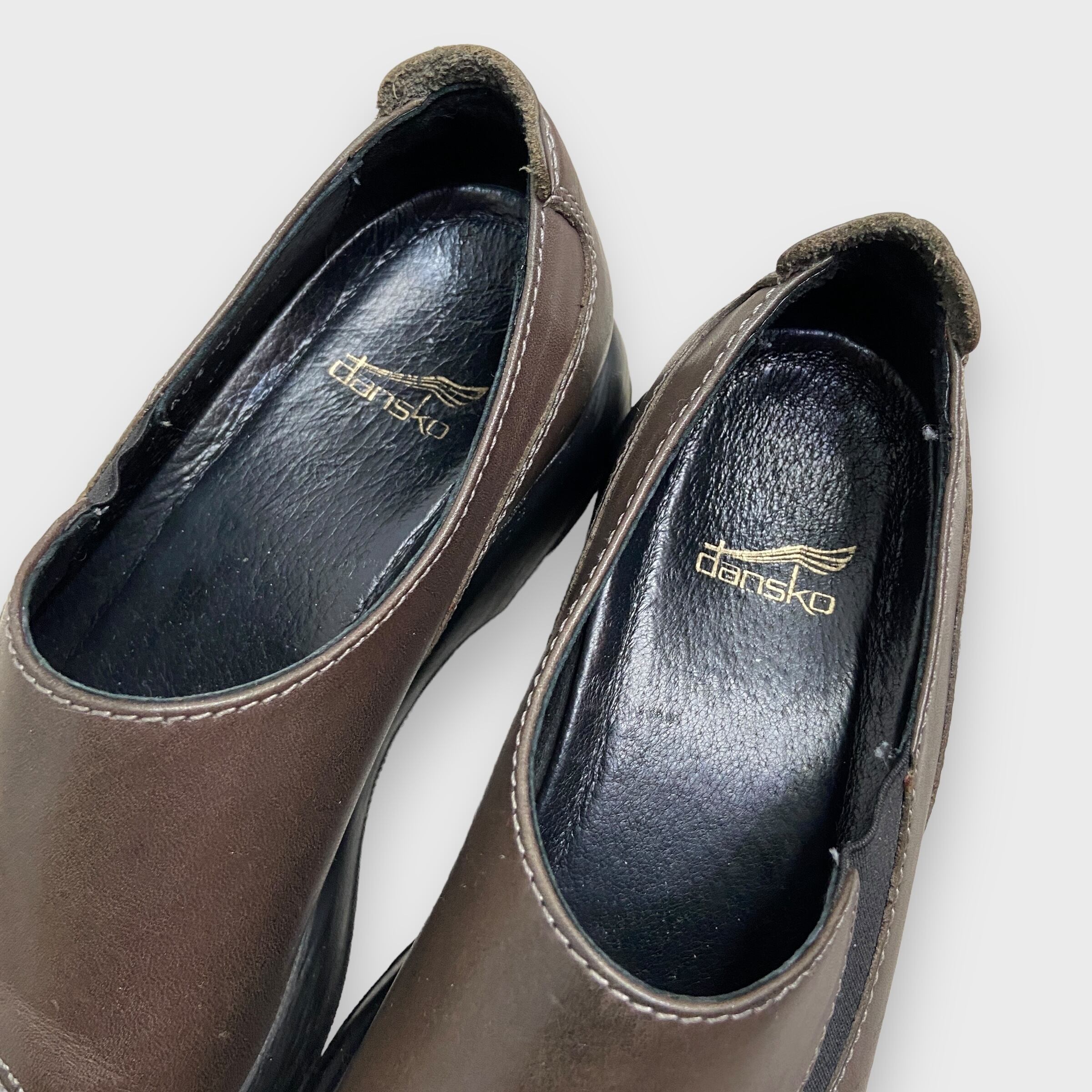 dansko レザークロッグシューズ サイドゴア 茶系 23-23.5cm dansko レザークロッグシューズ サイドゴア 茶系 23-23.5cm