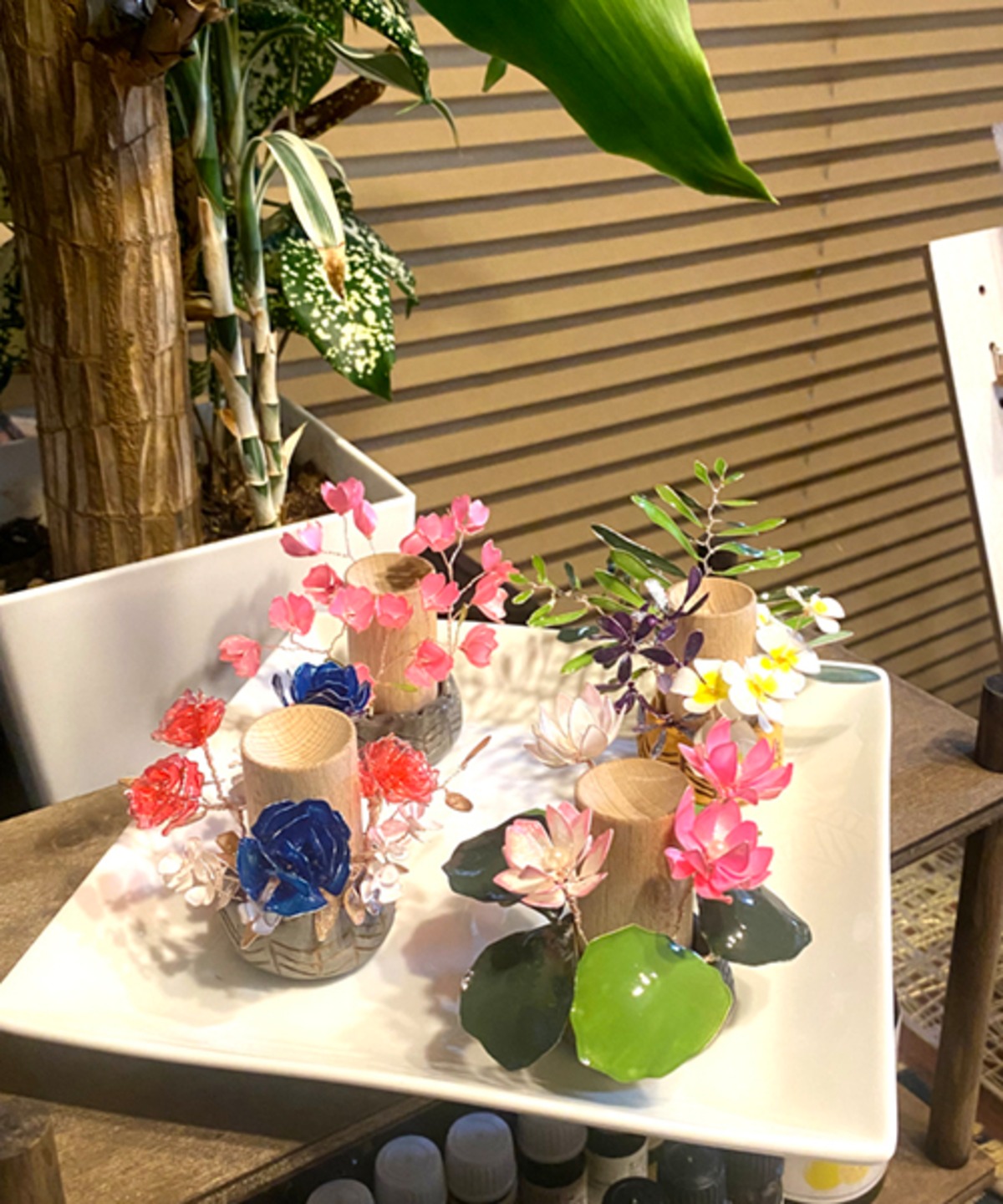 赤と青い薔薇 ディフューザー【商品番号df003】 | Workshop Mizue