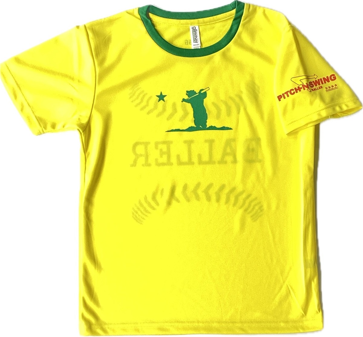 BALLER T Yellow X Green Print | Perfect Pitch and Swing