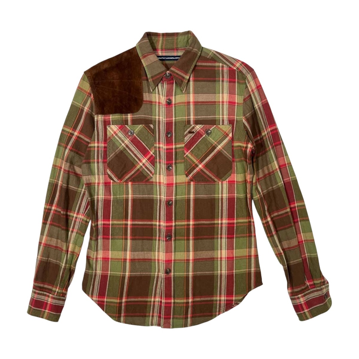 Ralph Lauren Sport ラルフローレン スポーツ 肩レザーパッチ チェック柄 長袖 ネルシャツ 6/165/92A /レディース ...