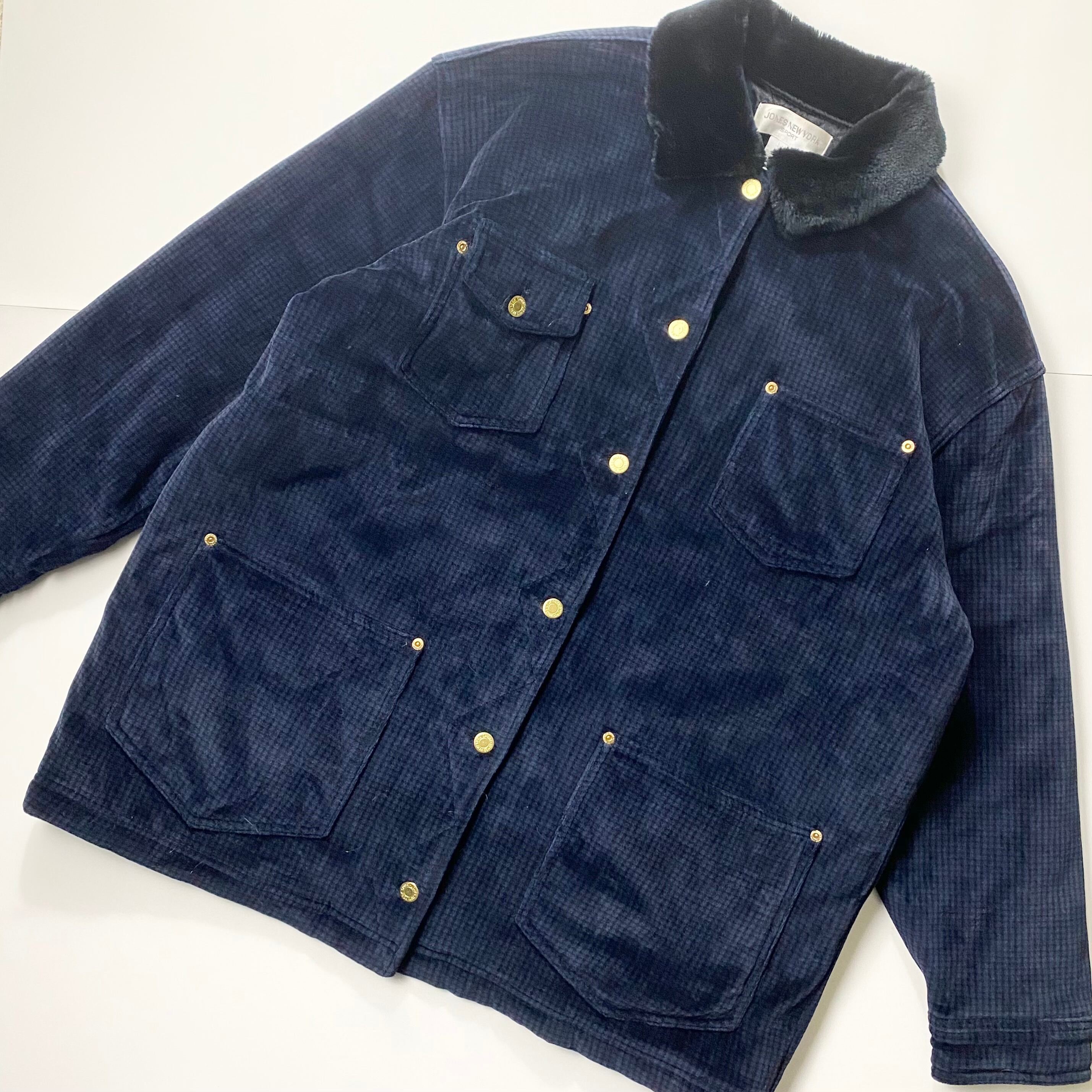 old JONES NEW YORK velour coverall coat | NOIR ONLINE