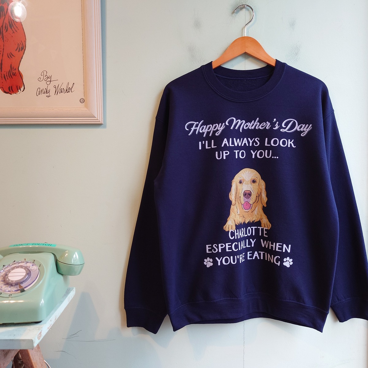 00s オールド ゴールデンレトリバー アニマルスウェット 濃紺 МからL | MANULBOY