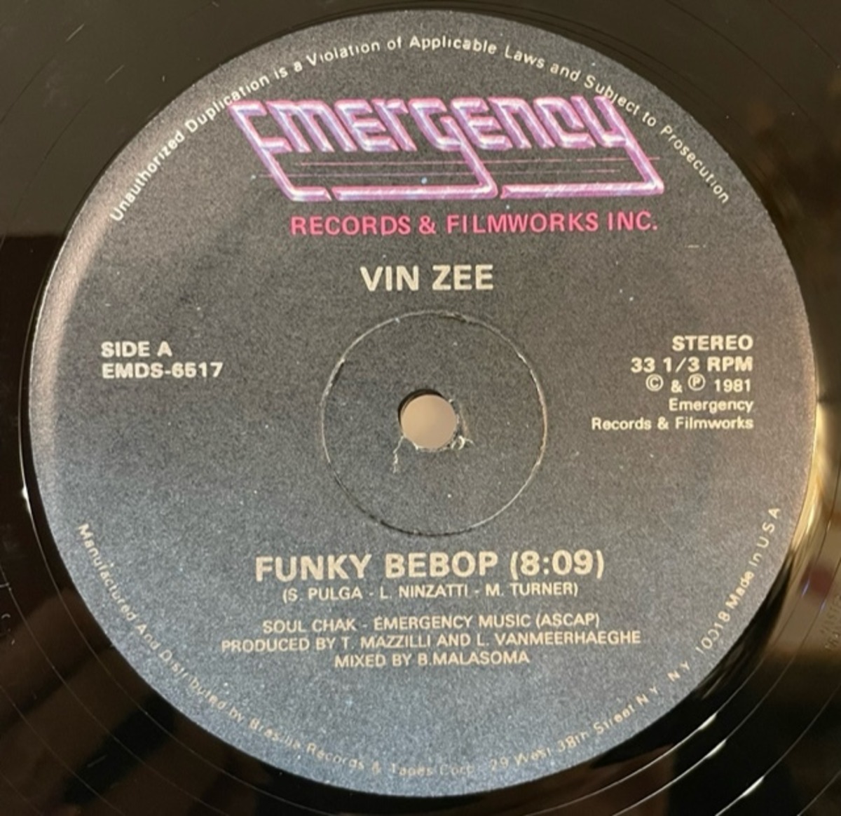 VIN ZEE "FUNKY BEBOP" 12" | EAD RECORD