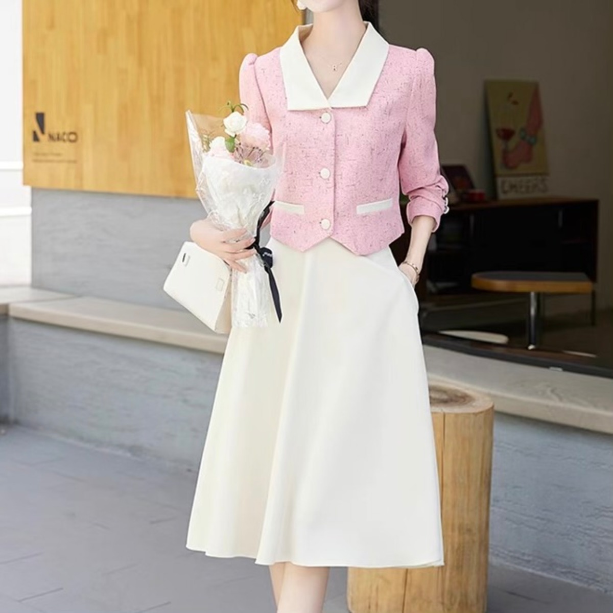 エレガントジャケット＆フレアスカートセットアップ A00349 | SproutStyle