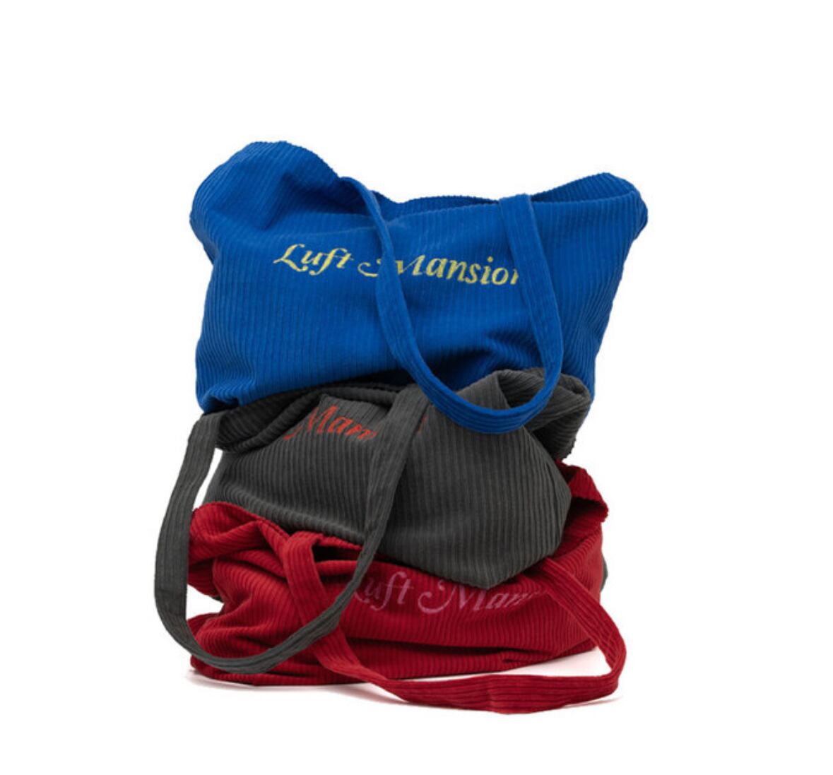 Corduroy Bag / CHARCOAL-ORANGE | cai