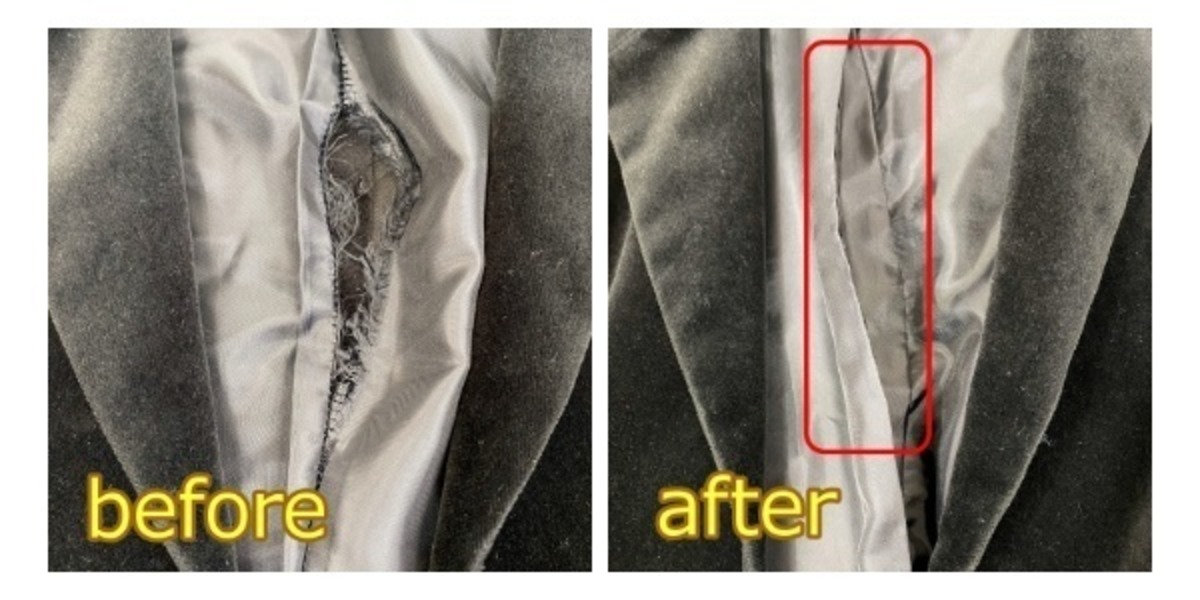 ジャケット・裏地の破れ直し | mitsumi Repair workshop