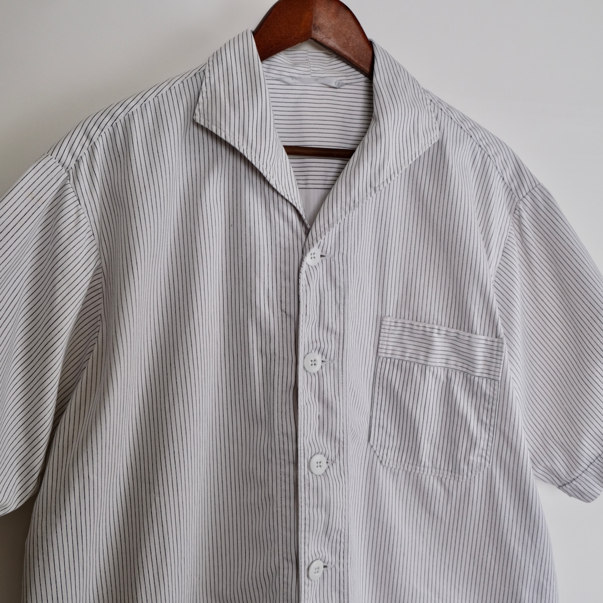 EURO WORK 】Italian Collar Shirt / ヨーロッパ ビンテージ イタリアンカラー 半袖シャツ オープンカラー 開衿 ...