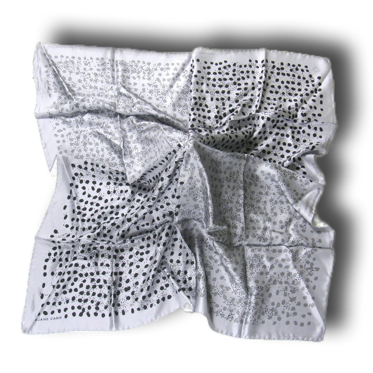 JANE CARR ／ ジェーンカー 大判 スカーフ イタリア製 シルク ドット ポルカドット グレー ブラック TOMORROWLAND ...