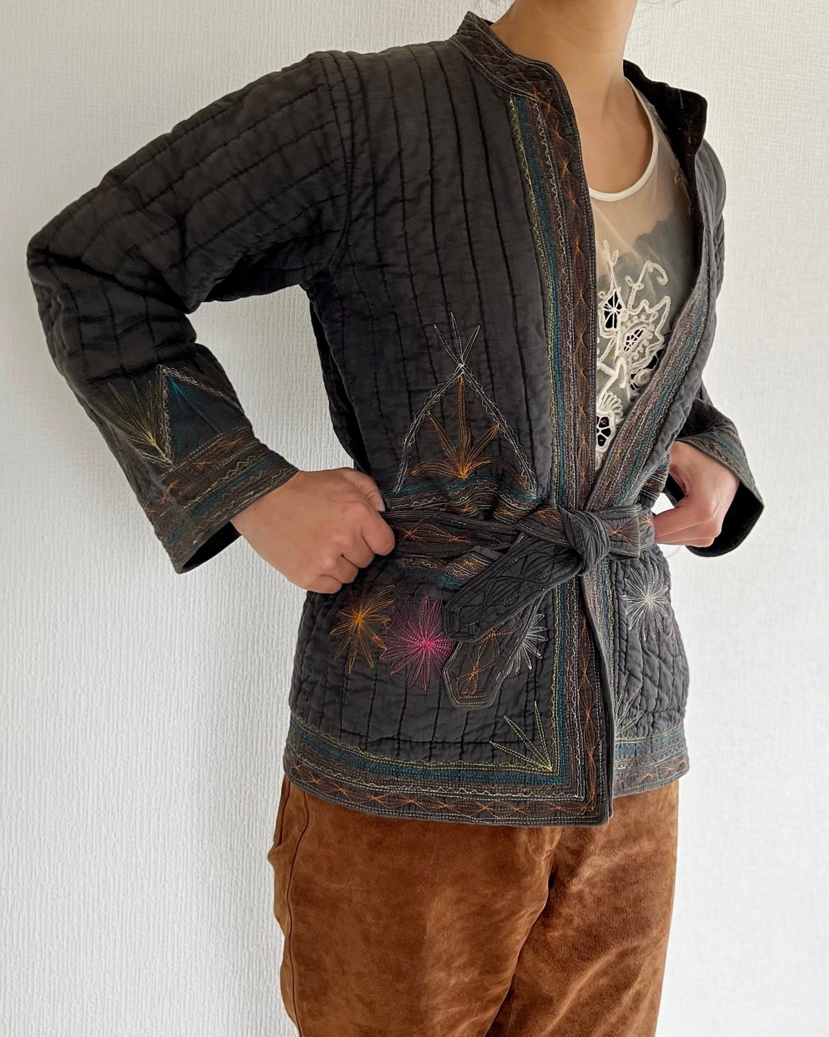 【ladies】Vintage embroidery Asian jacket | SISON