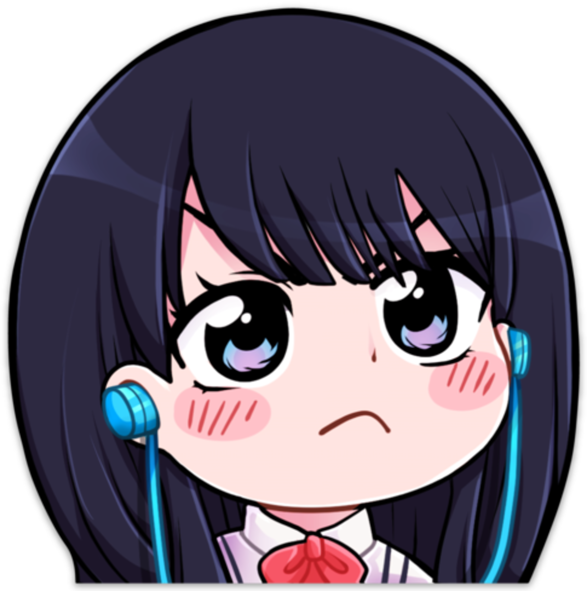 WAIFU BAIT Chibi Pouting Rikka Sticker | 輸入アニメステッカー専門店 SUNSET Stickers ...