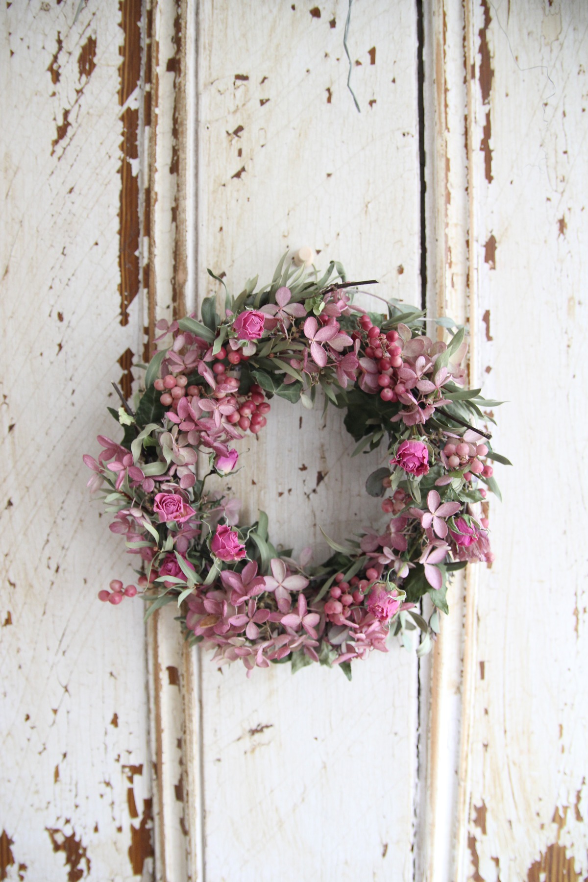 【受注制作】淡いピンク色のキュートなリース | kinote dried flowers