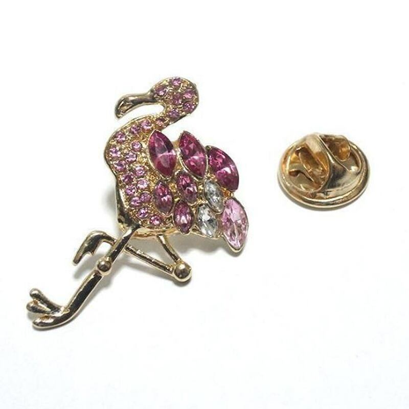 Pin Collection Rhinestone Flamingo Bird Pins Pin Badge Brooches | mingus
