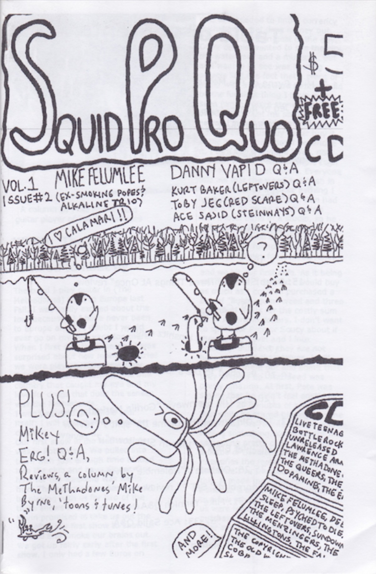 squid pro quo #2 w/CD-r comp zine | punker than me.