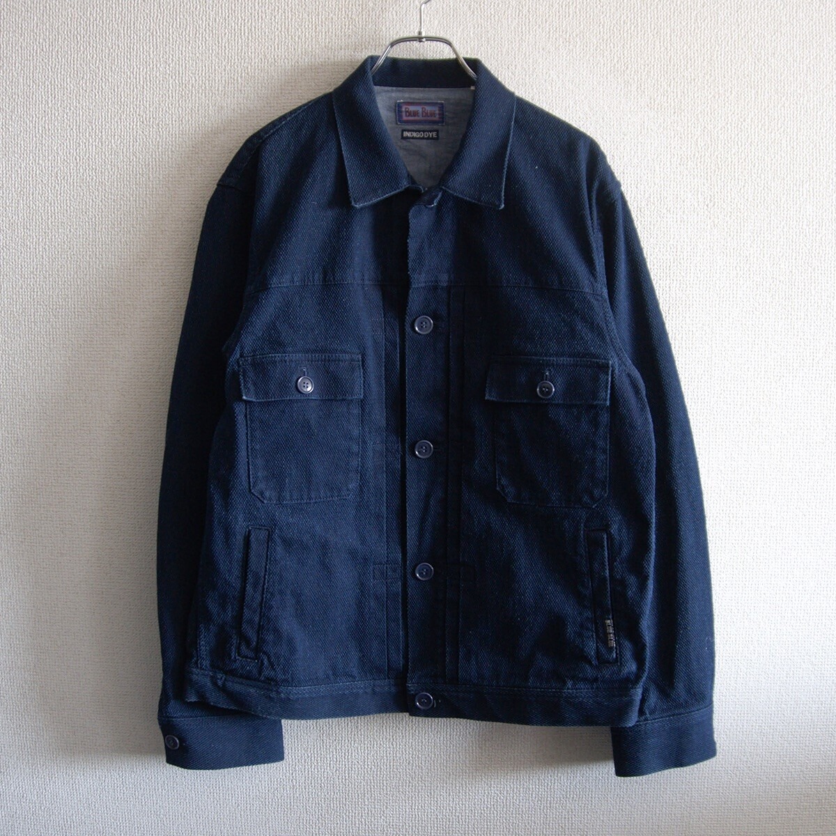 【美品濃紺】 BLUE BLUE JAPAN 【ドビー刺し子 ジャケット】3 ブルーブルージャパン インディゴ 刺し子 26010287 ...