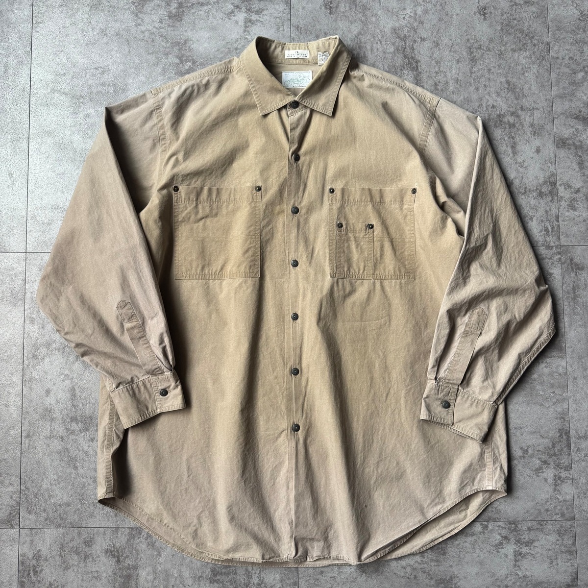 1980's Cotton Poplin Work Shirt / 80年代 コットンポプリン ワークシャツ ガチャポケ | SEEDON