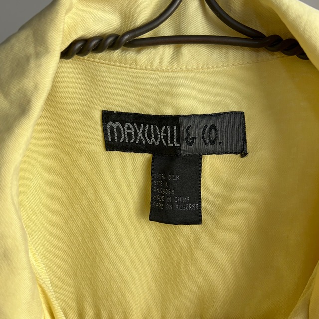〜90s "MAXWELL&CO." SILK OPEN COLLAR SHIRT【0613A57】【ネコポス発送可能】 | 【公式】Thrift Tokyo & TAROCK 古着・ヴィンテージ通販