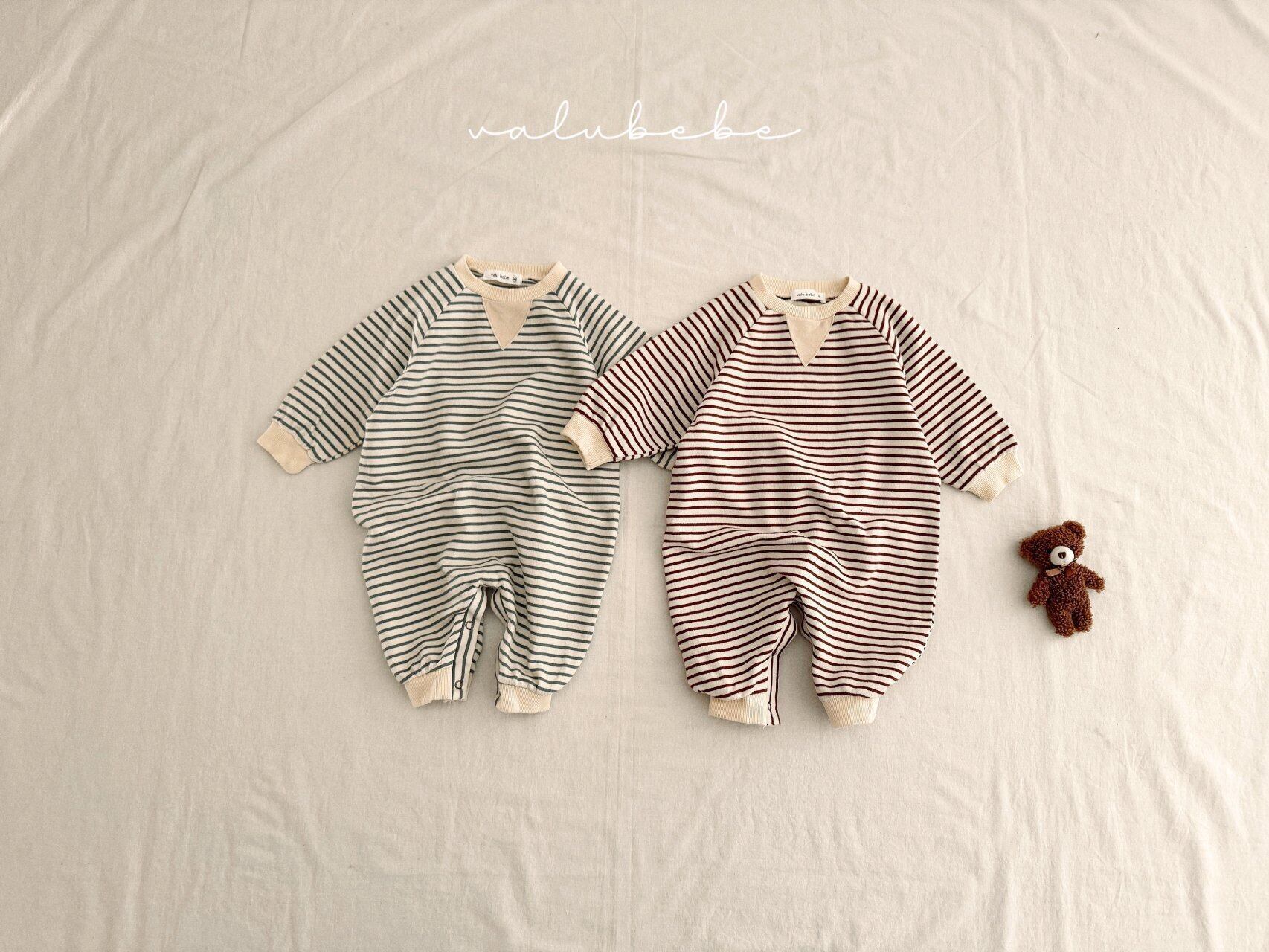 【予約】valu bebe BABY mui stripe jumpsuit 韓国子供服 女の子 男の子 ベビー服 パンツ ボトム ロンパース ...