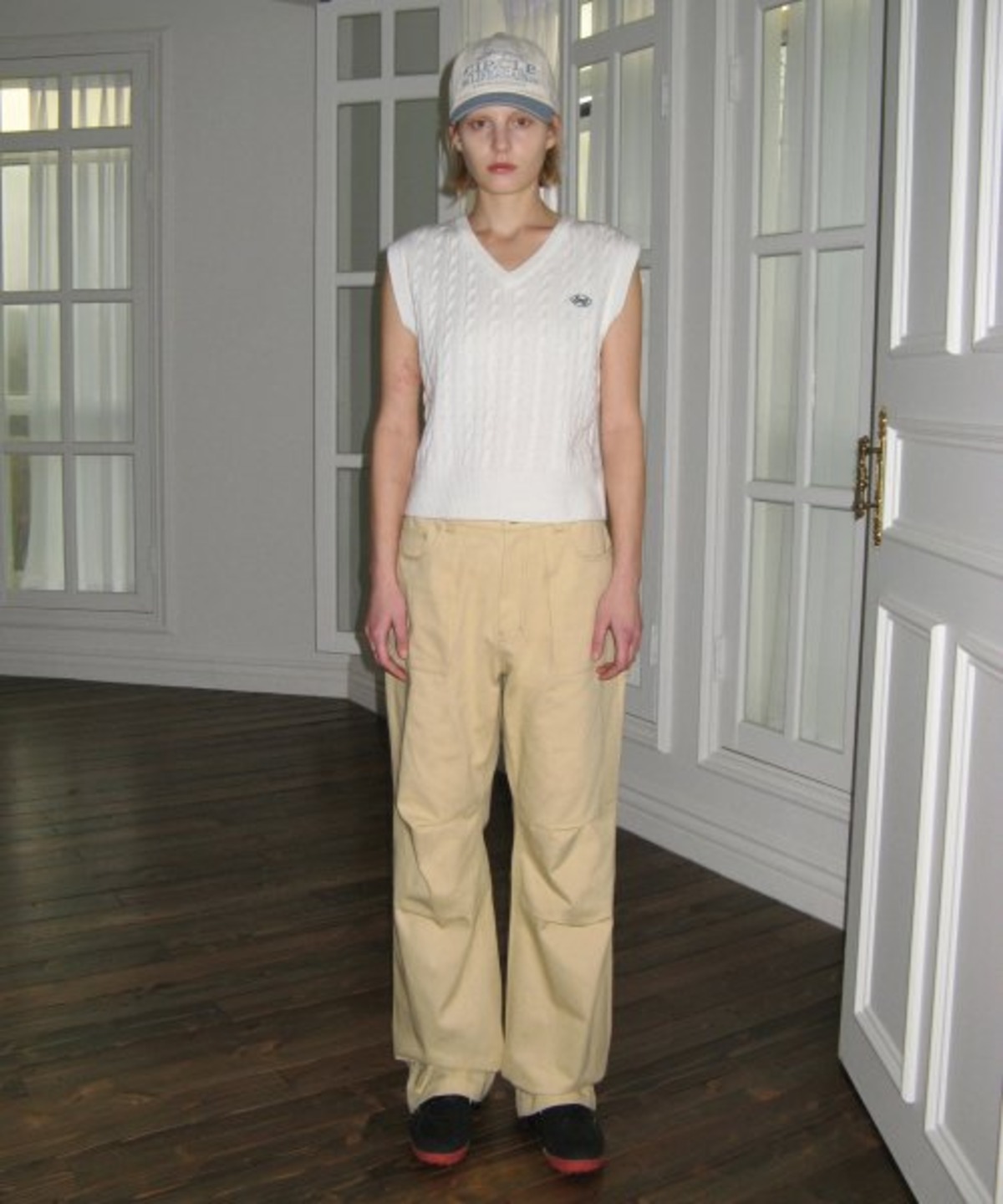 [SINOON] OUT-POCKET CARPENTER PANTS (CREAM YELLOW) | もごつ