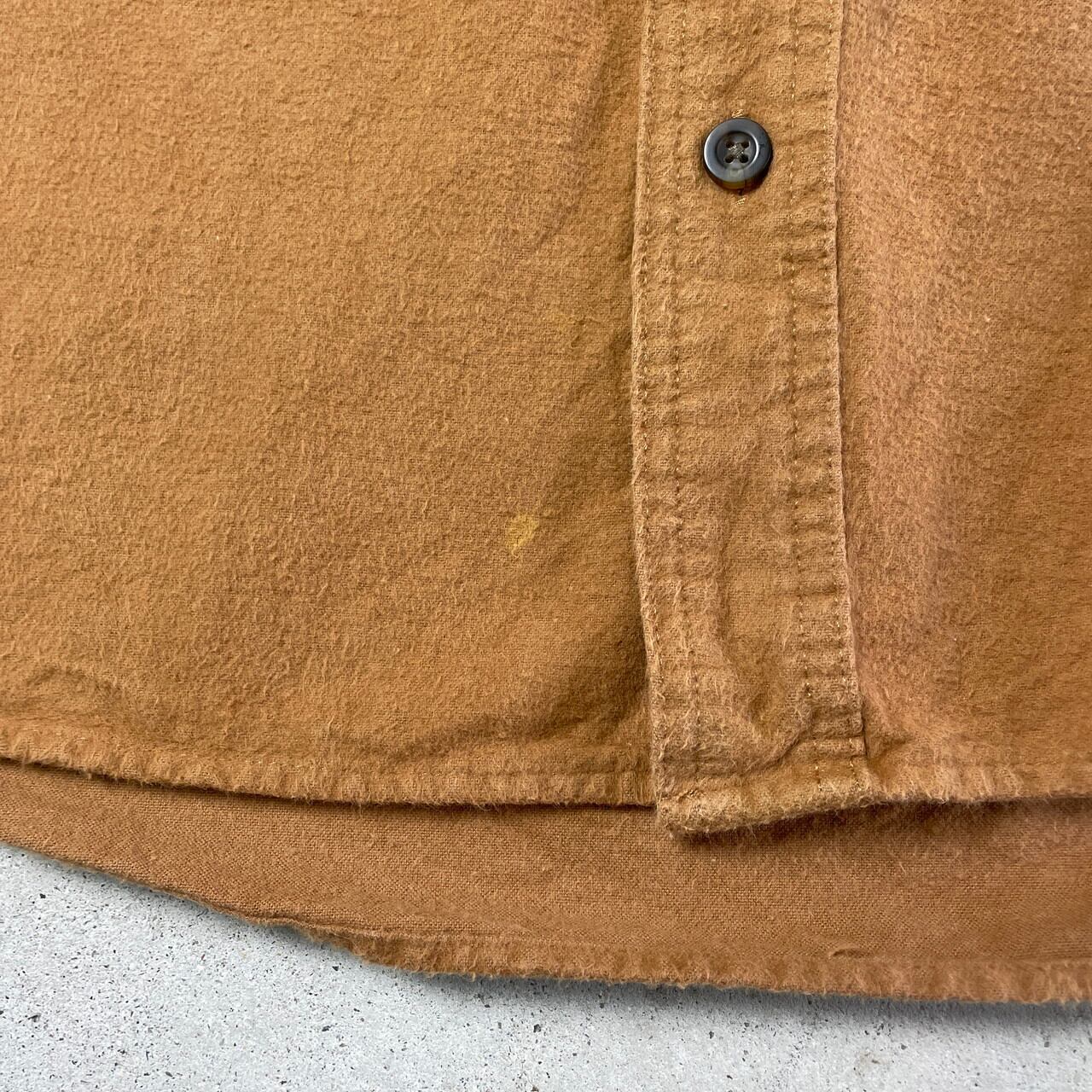 Eddie Bauer エディーバウアー シャモアクロスシャツ 長袖シャツ メンズL 古着 ヴィンテージ ビンテージ ベージュ ブラウン【長袖 ...