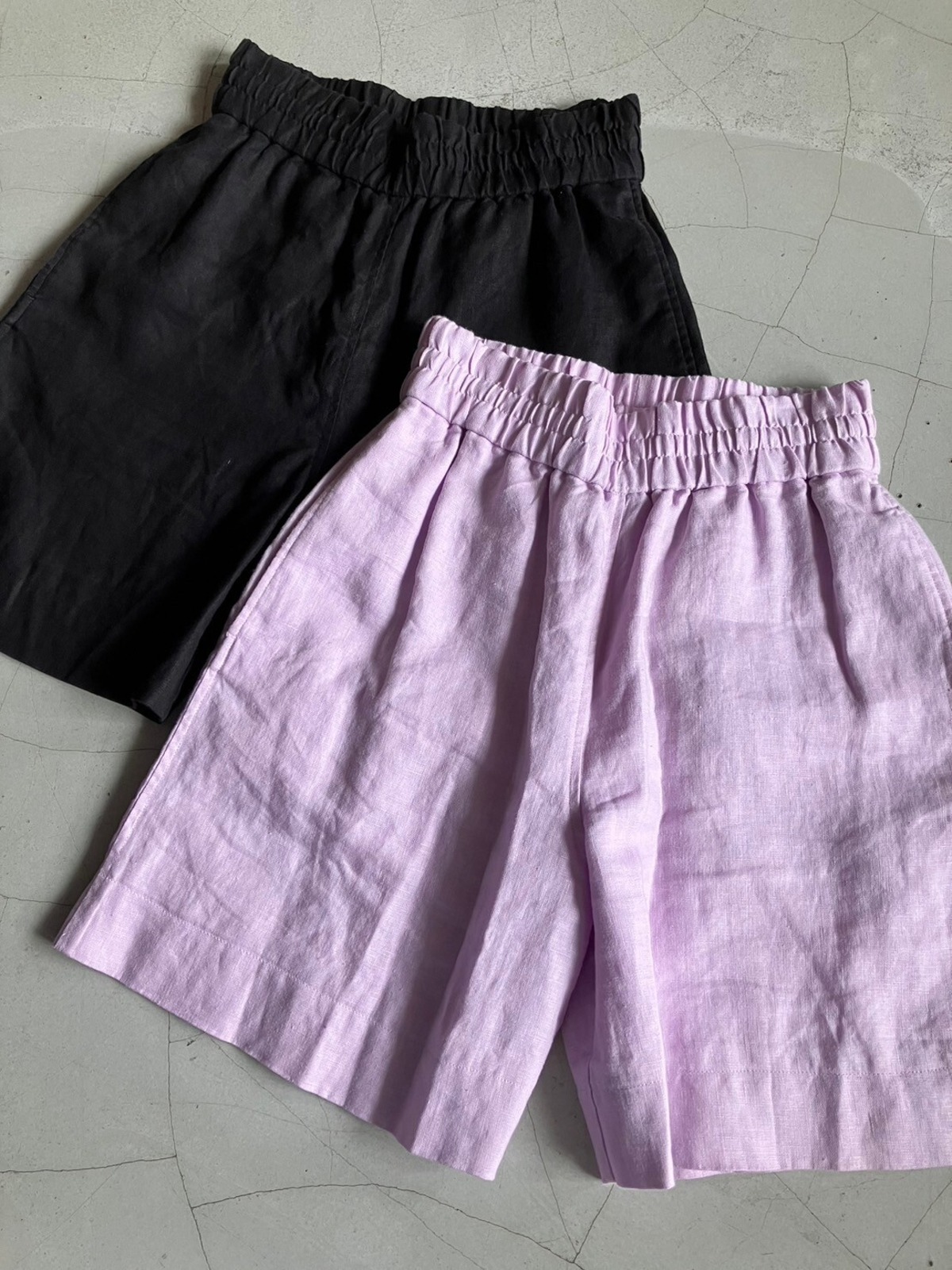 "COS" LINEN SHORTS | HER NEON