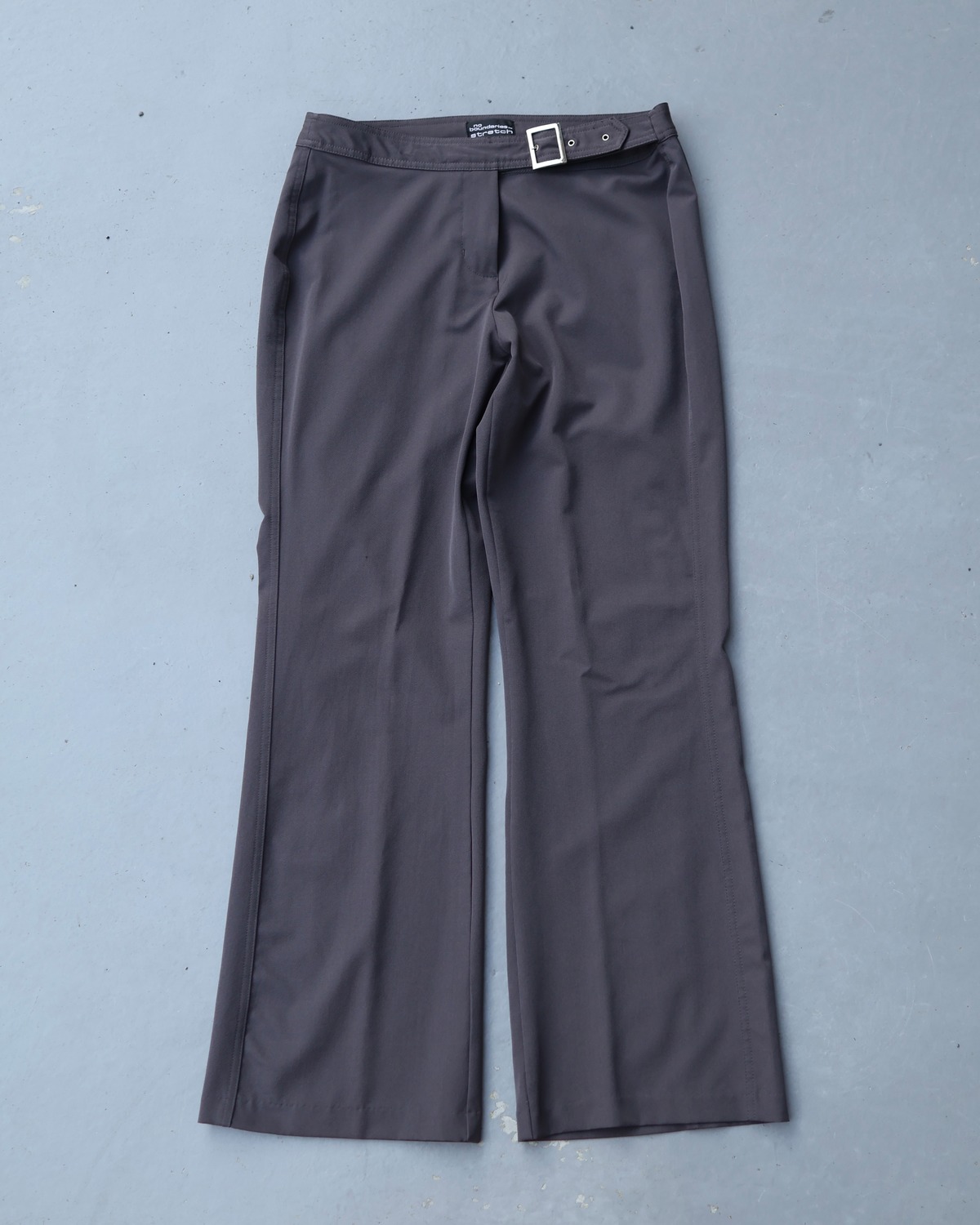 wide straight belted slacks | blendmarket