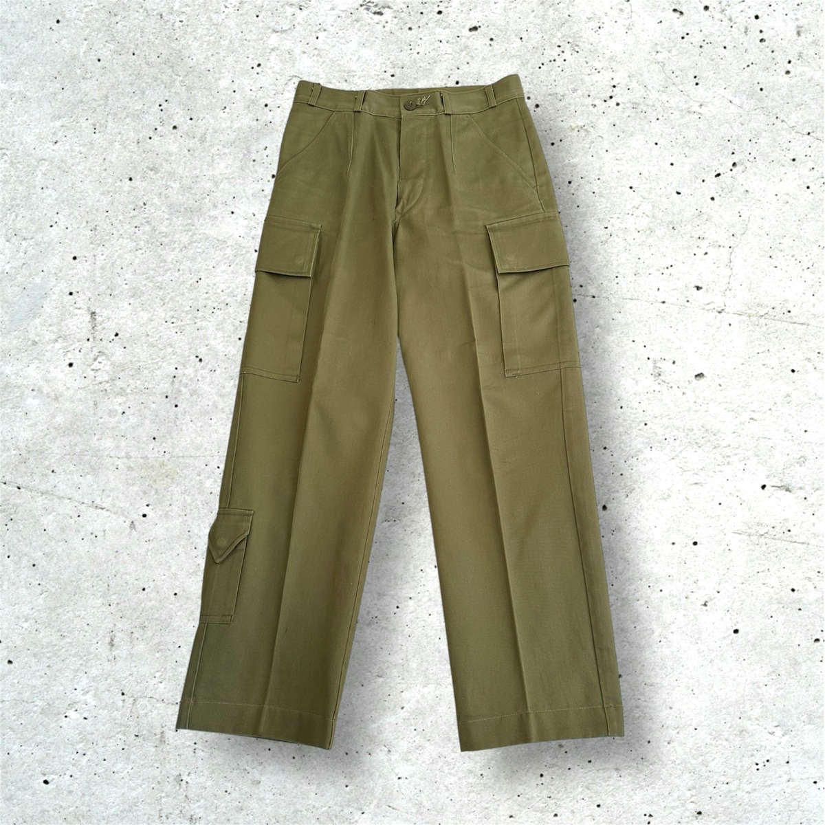 70s DUTCH ARMY FIELD CAGO PANTS オランダ軍 ナイフポケット付き カーゴパンツ ミリタリー オリーブグリーン ...