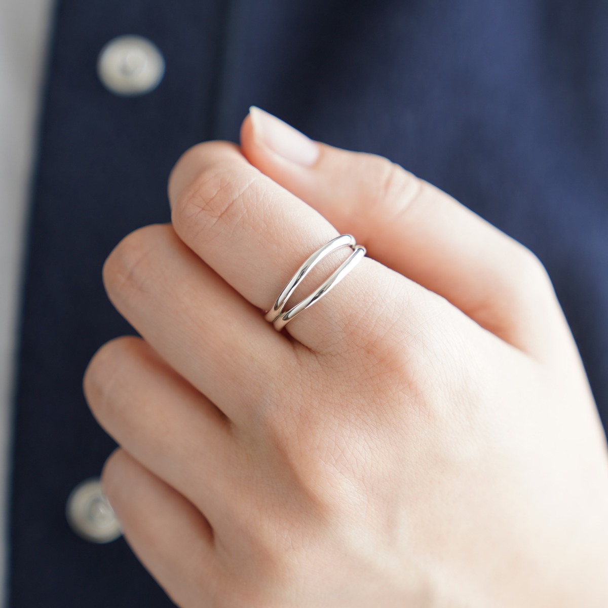 Double wave RING / SV925 / 2連のウェーブリング ≪送料無料≫ | kumpelbyp
