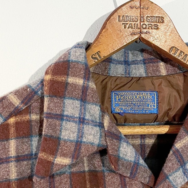 1970's〜 PENDLETON open-coller box wool shirt | gilet antiques / gilet ...