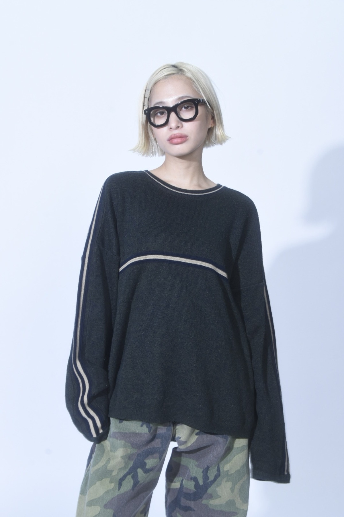 Chest stripe【EXTREME GEAR】Crewneck Sweater | +pLus