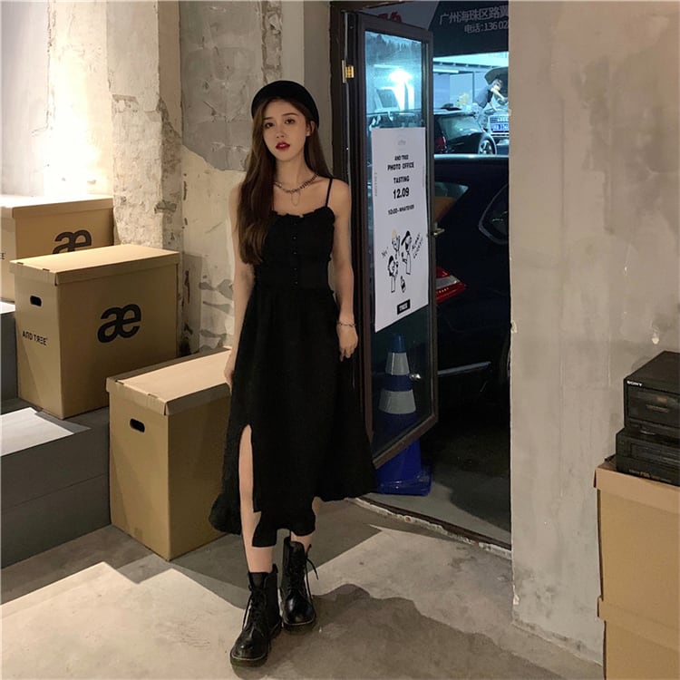 キャミワンピ ワンピース キャミソール キャミソールワンピース 膝丈