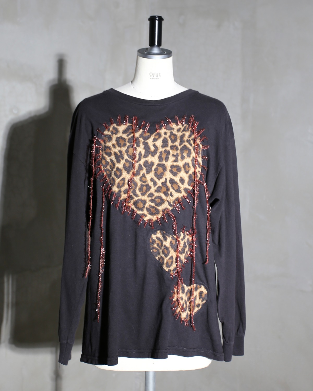 leopard heart long tee | 『kick margin.』