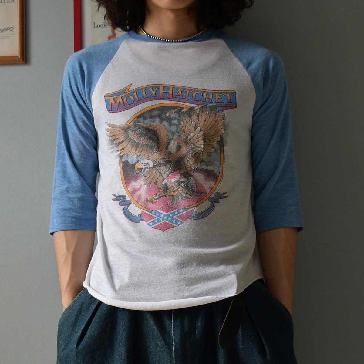 80s MOLLY HATCHET printed raglan tee | natume