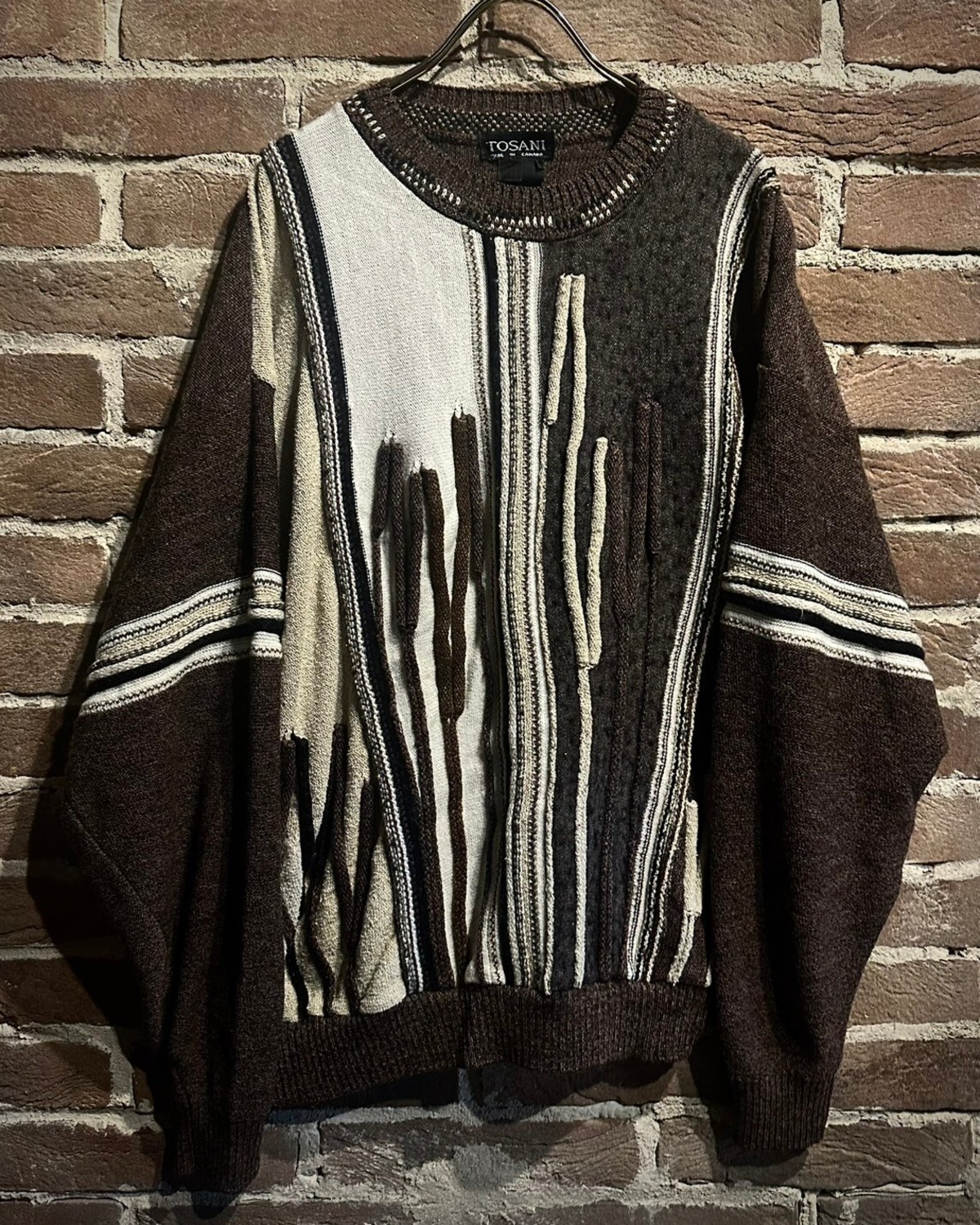 【Caka act3】"TOSANI" Rope Design Vintage Loose 3D Knit | Caka(カカ）下北沢古着屋 ...