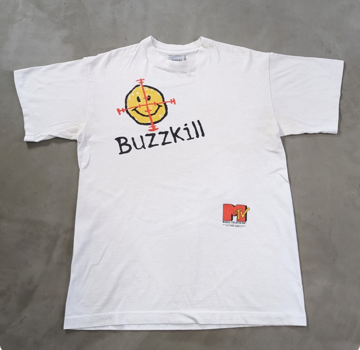 90s mtv "buzzkill" program print tee 小岩店 | What’z up