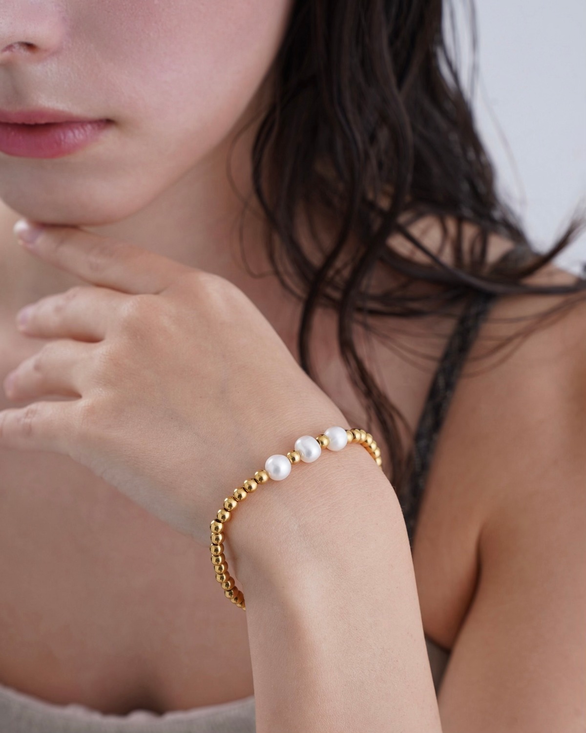 316L jade pearl Ⅲ bracelet #b100 | CELINA
