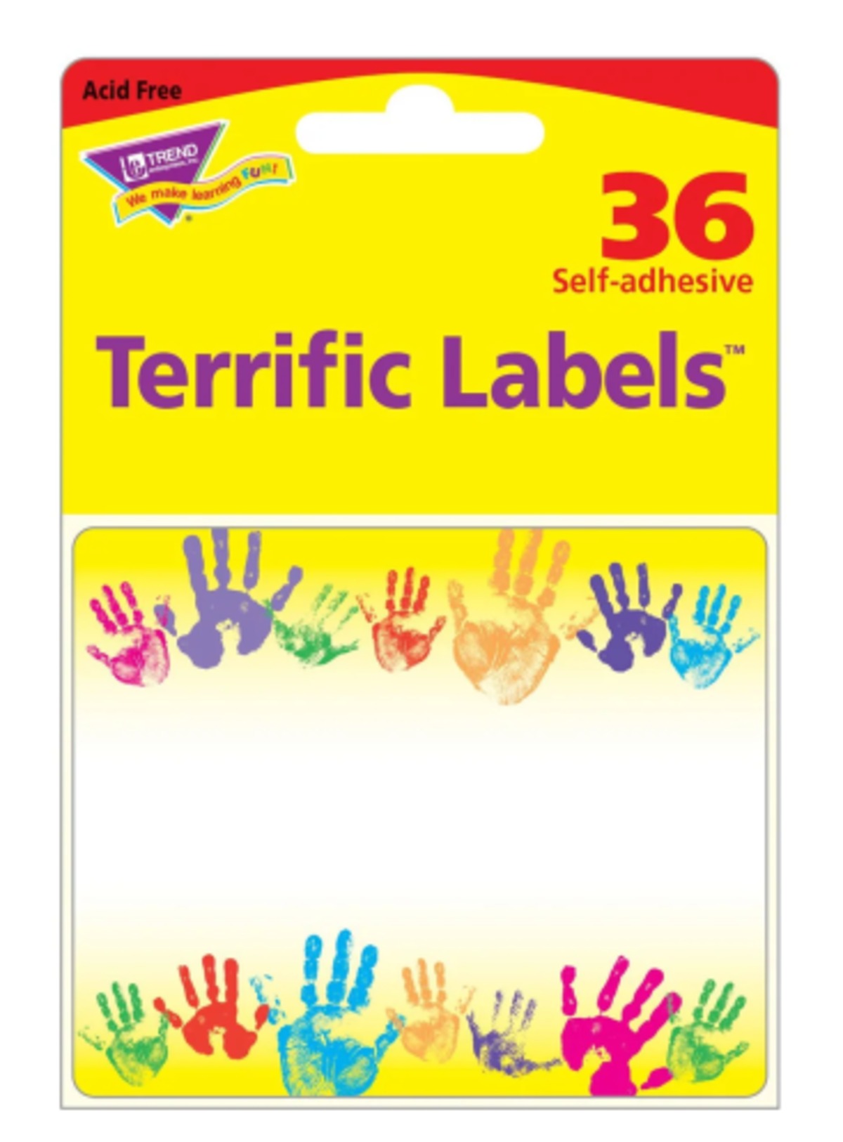 TREND Rainbow Handprints Terrific Labels™ | 4tune