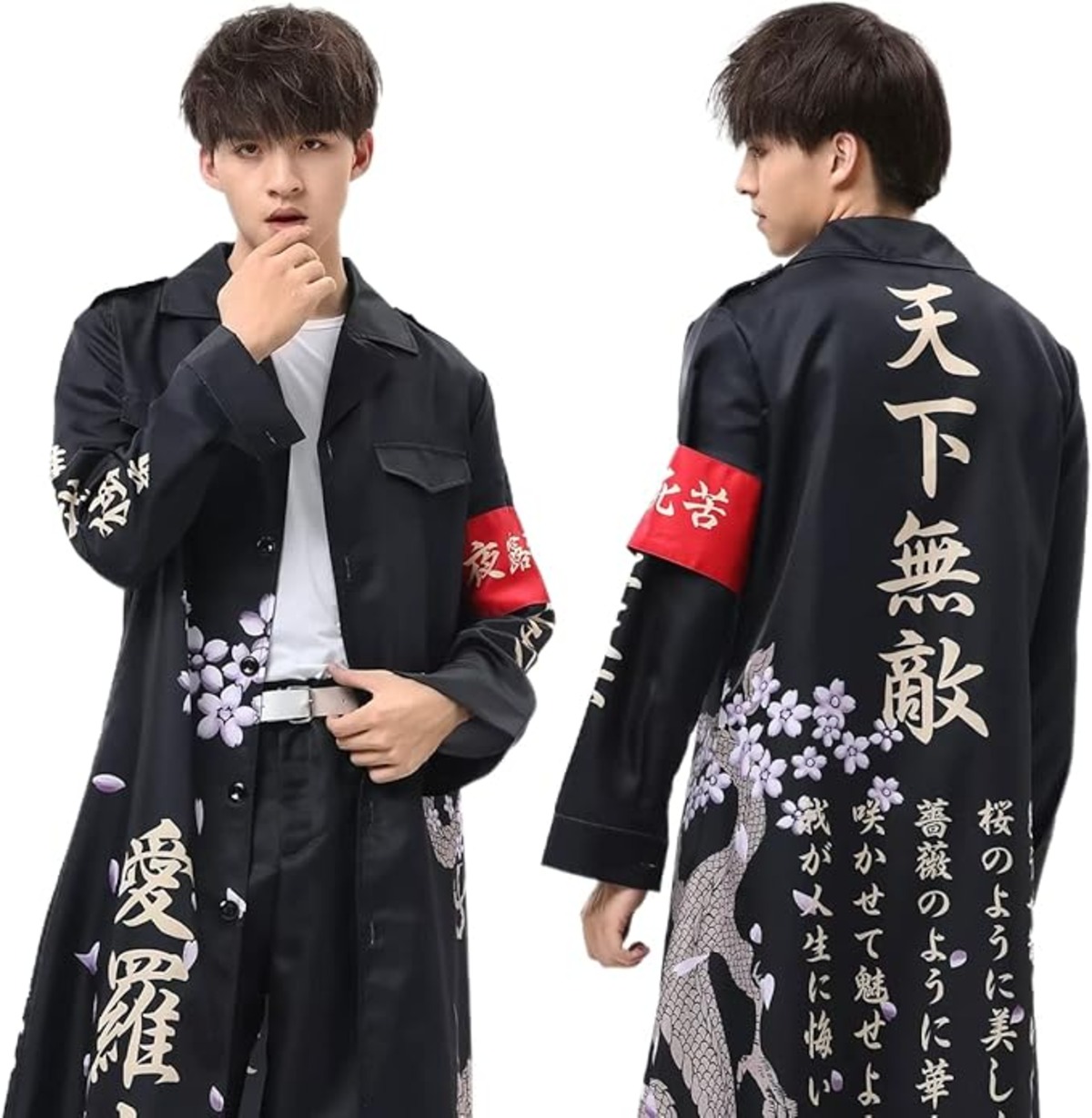 [HOLOUN] ハロウィン特攻服コスプレ衣装 印刷スタイル 暴走族 舞台装 演出服 文化祭 撮影 祭り Cosplayハロウィン仮装 アニメ祝日贈り物 (黑色 S a | hero01