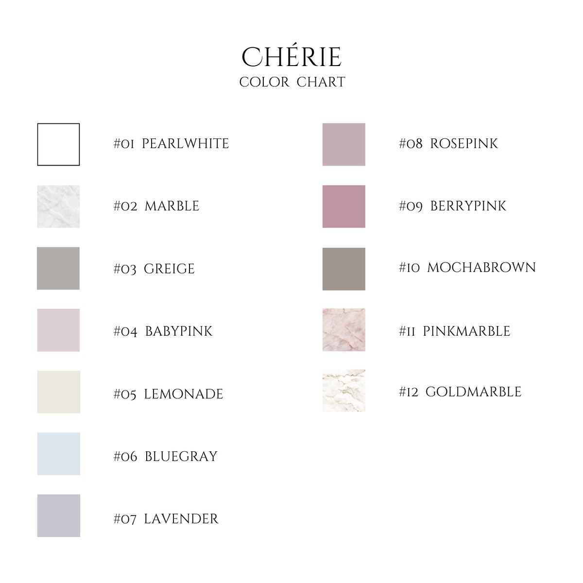 colorchart | CHÉRIE
