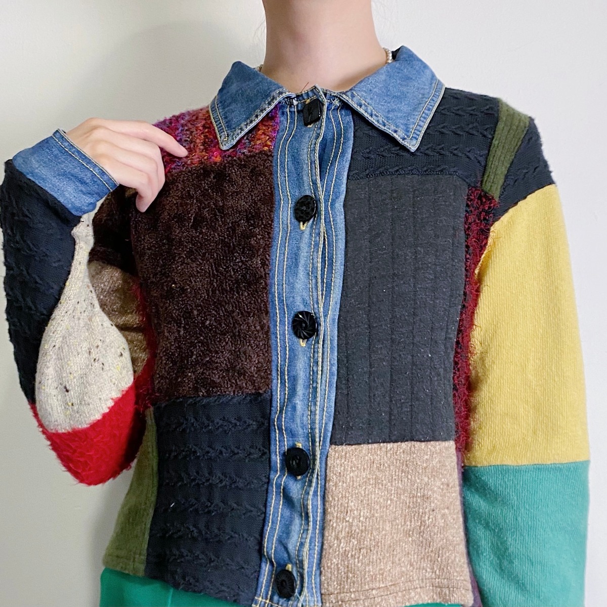 Colorful patchwork jacket【378】 | LEMON