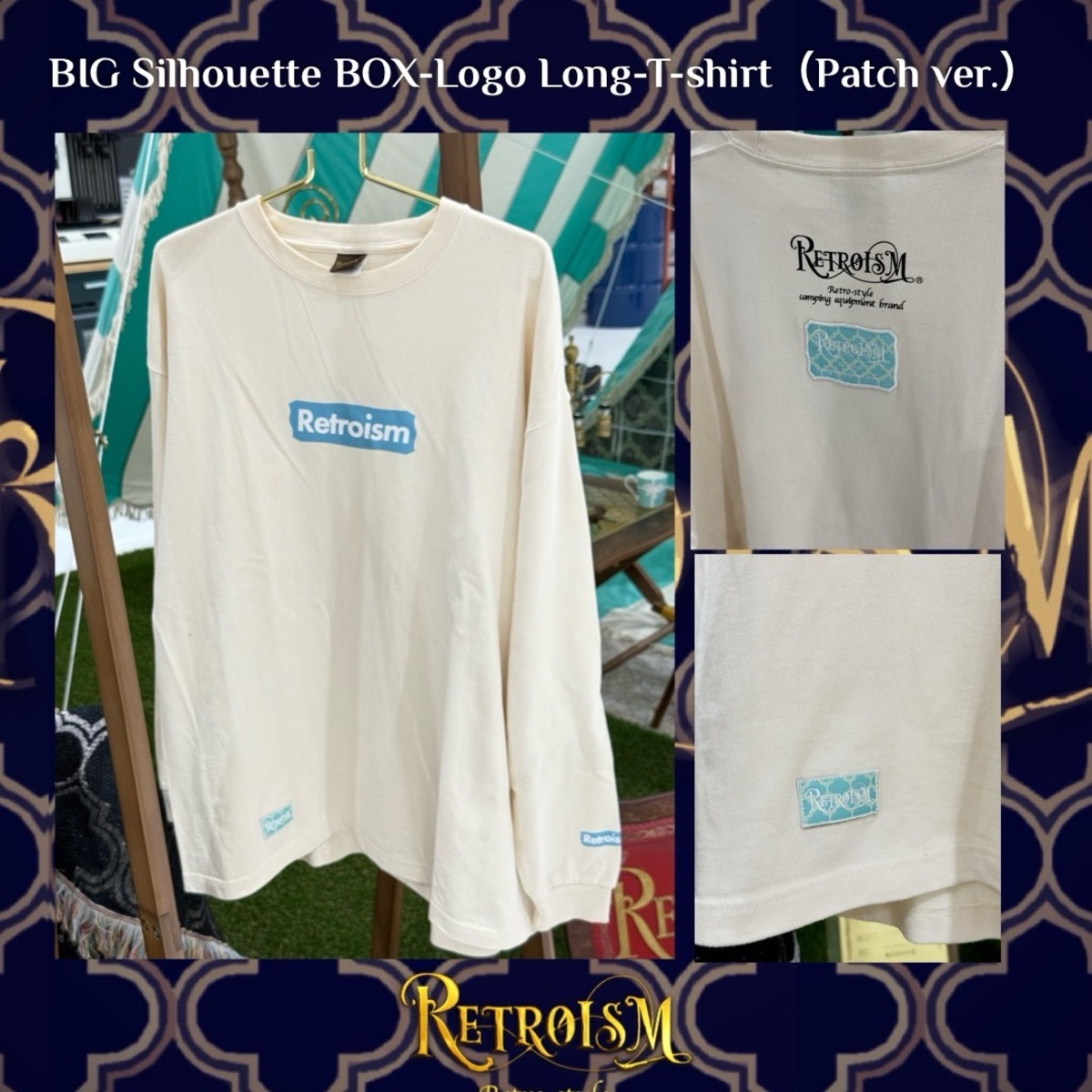 RETROISM BIG Silhouette BOX-Logo Long-T-shirt（Patch ver.）ロングTシャツ | RETROISM