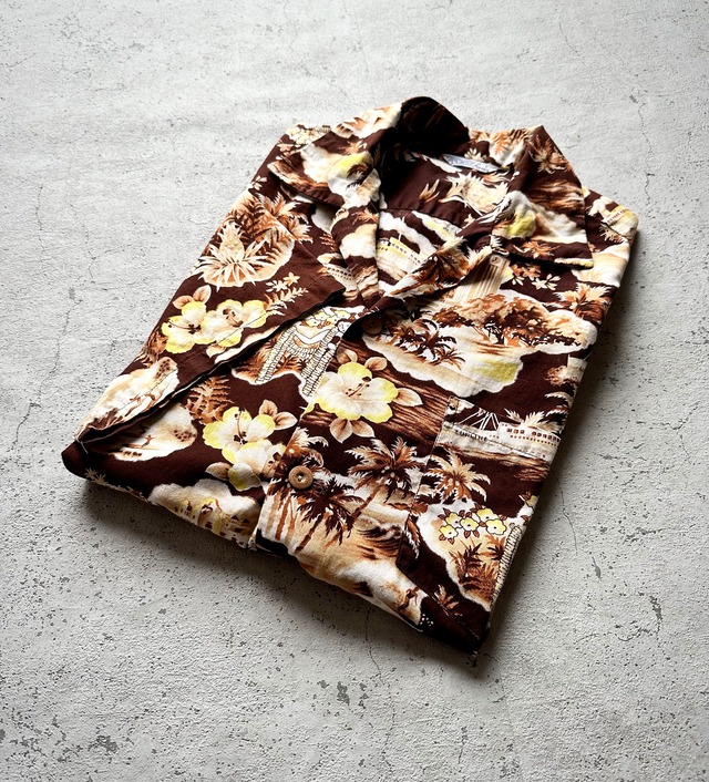 50s HAWAII製 KILOHANA - LURLINE MATSON TROPICAL HAWAIIAN SHIRT OLD ...