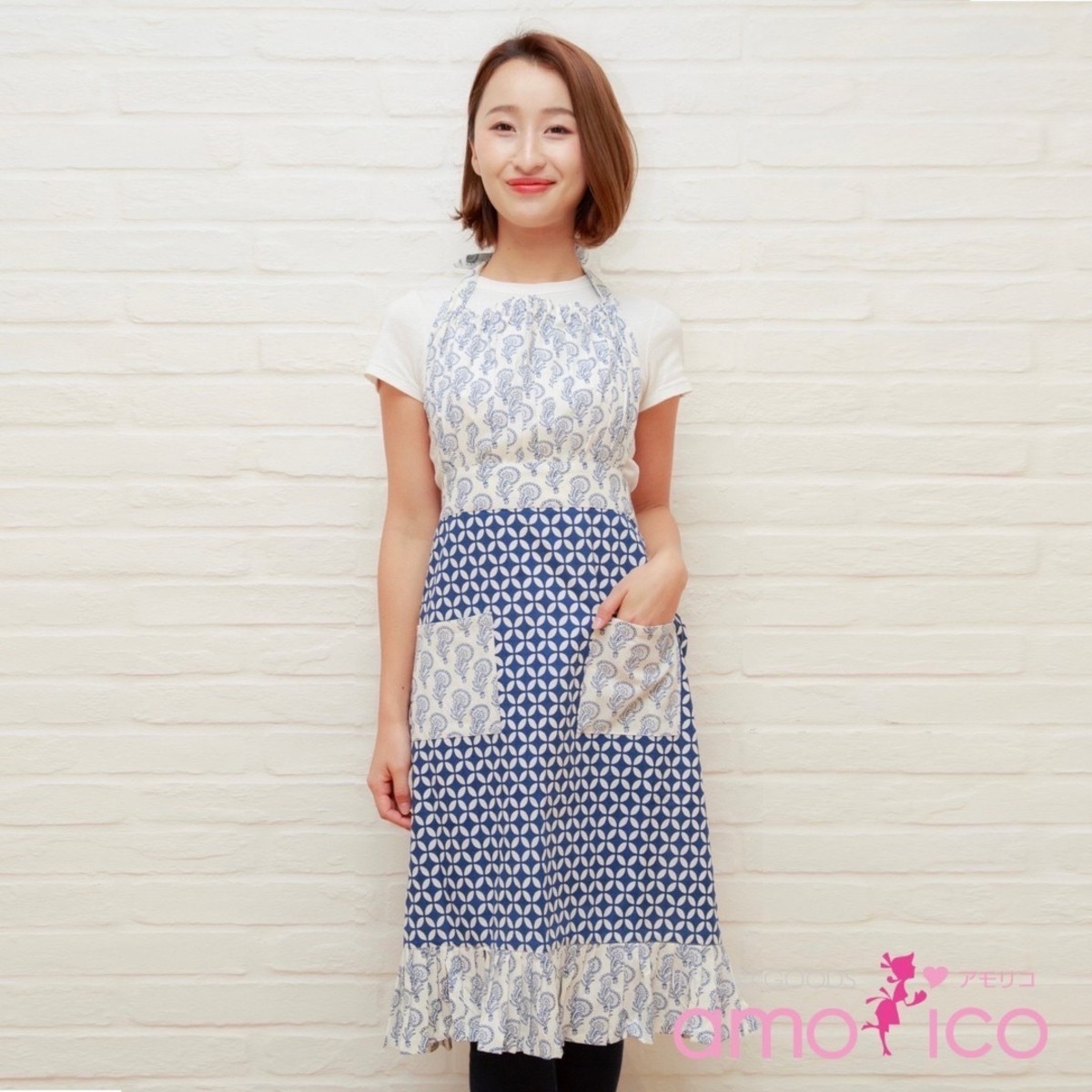 【完売】【DII】エプロン ブルー&ホワイトヴィンテージ | おしゃれなエプロン通販のamorico（アモリコ）☆インポートエプロン専門店