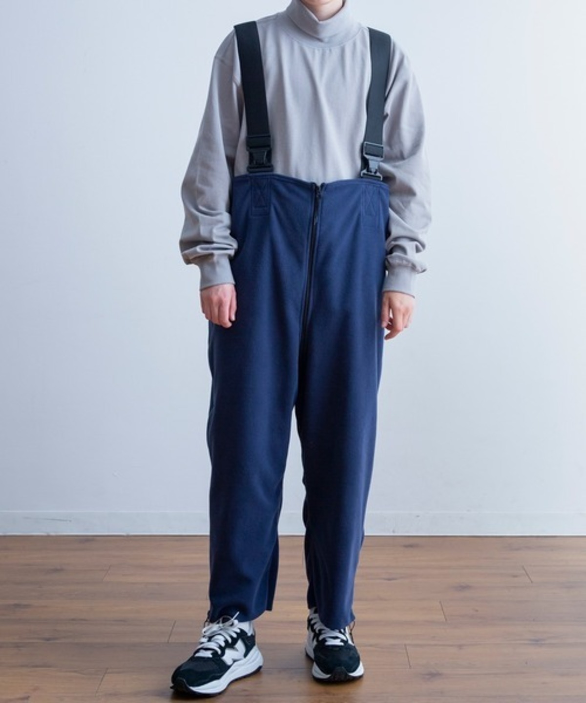 【Universal Style Wear】 double fleece overalls (navy) | dros dro