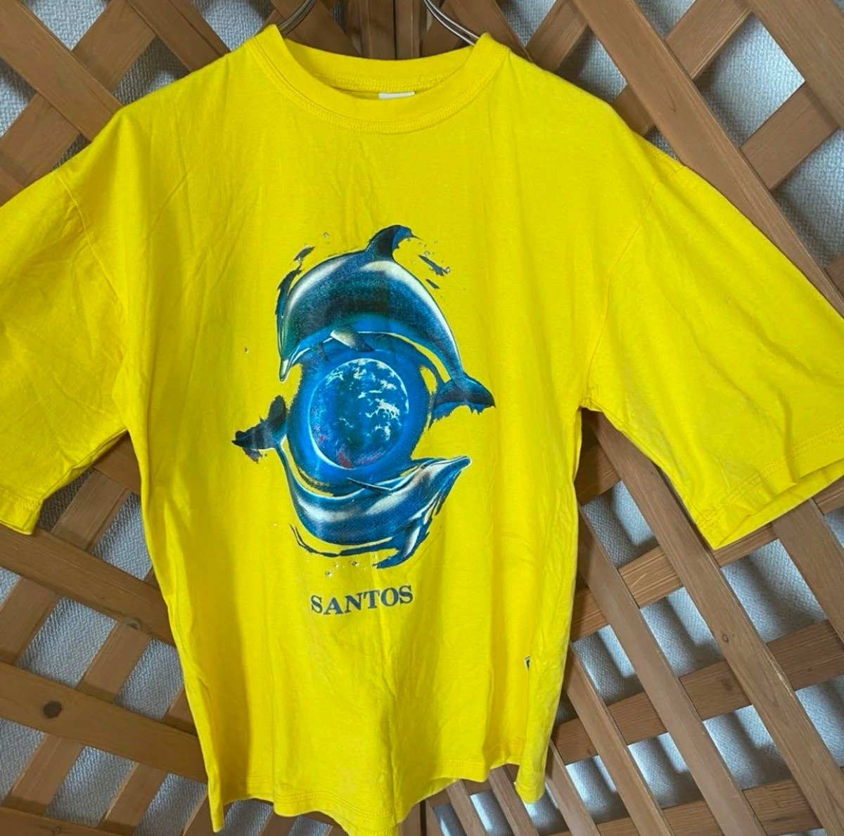 Art Hot Transfer イルカ dolphin tシャツ イエロー | LUCKY BASE 古着屋