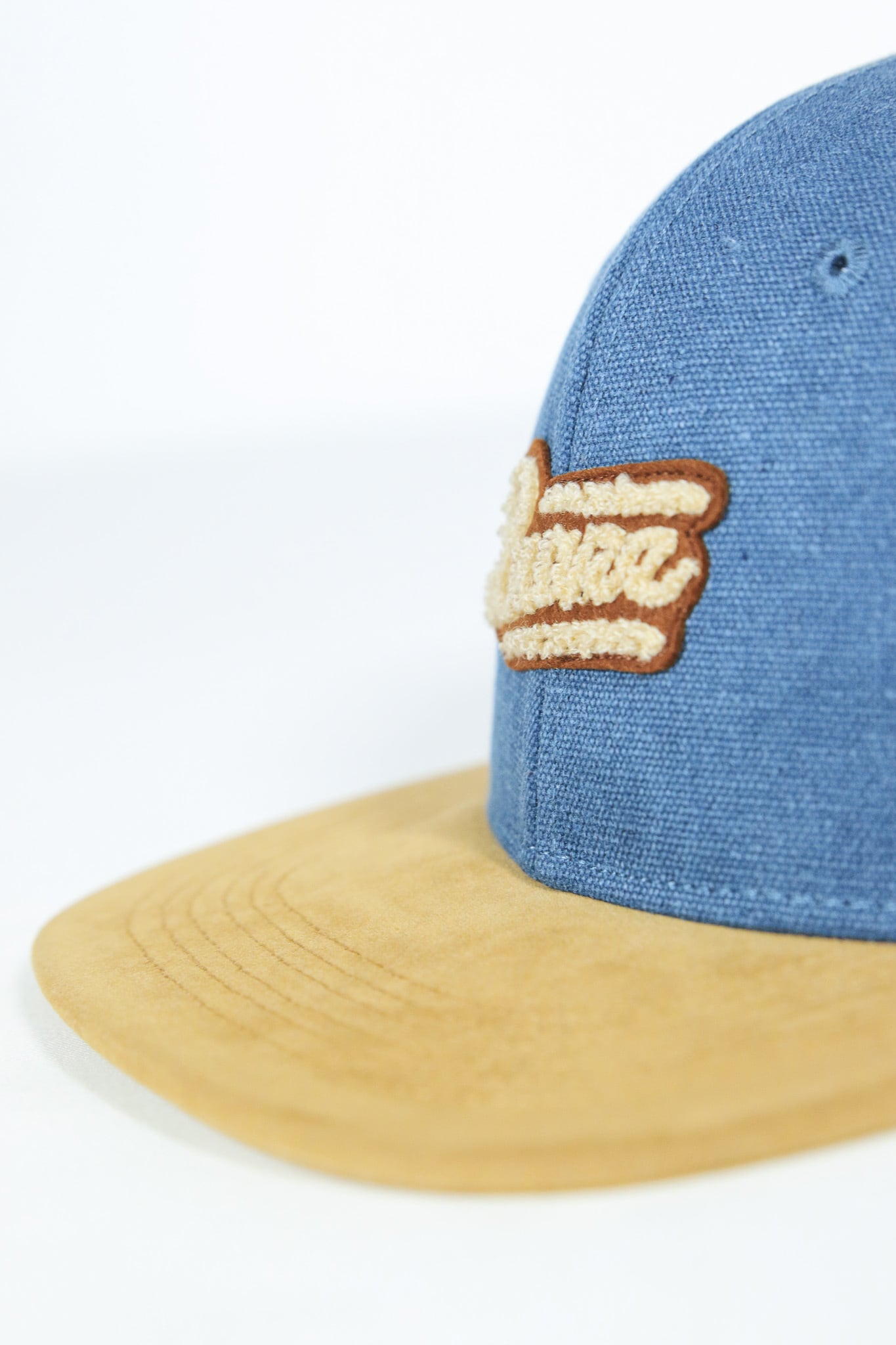 MOCO LOGO SUEDE PEAK WASHED CANVAS SNAPBACK [BLUE] | blazz works