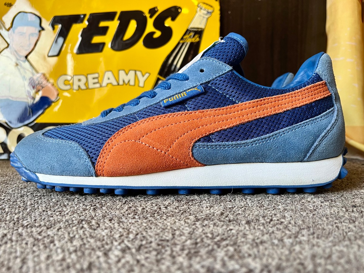 01年製 デッドストック 海外限定 PUMA ANJAN ブルー×オレンジ 25.5cm | USED SNEAKERS KAI