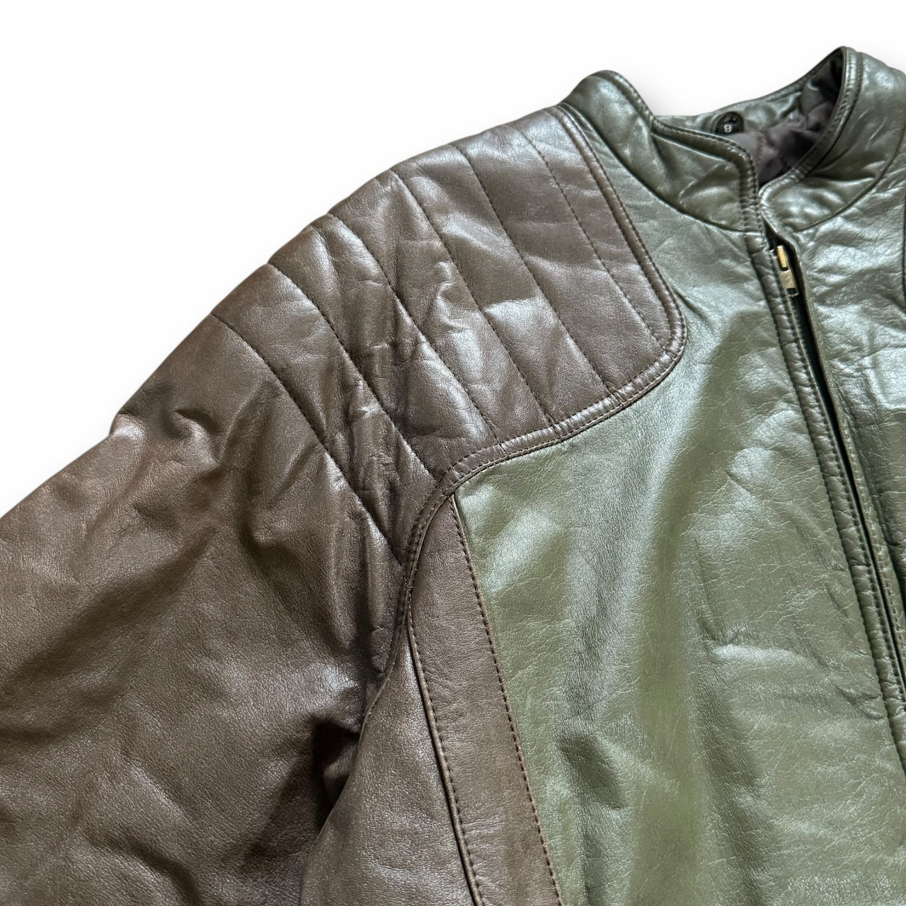 2tone cow nappa racing design jacket / 2トーンカウナッパレーシングデザインジャケット | 古着屋 四季