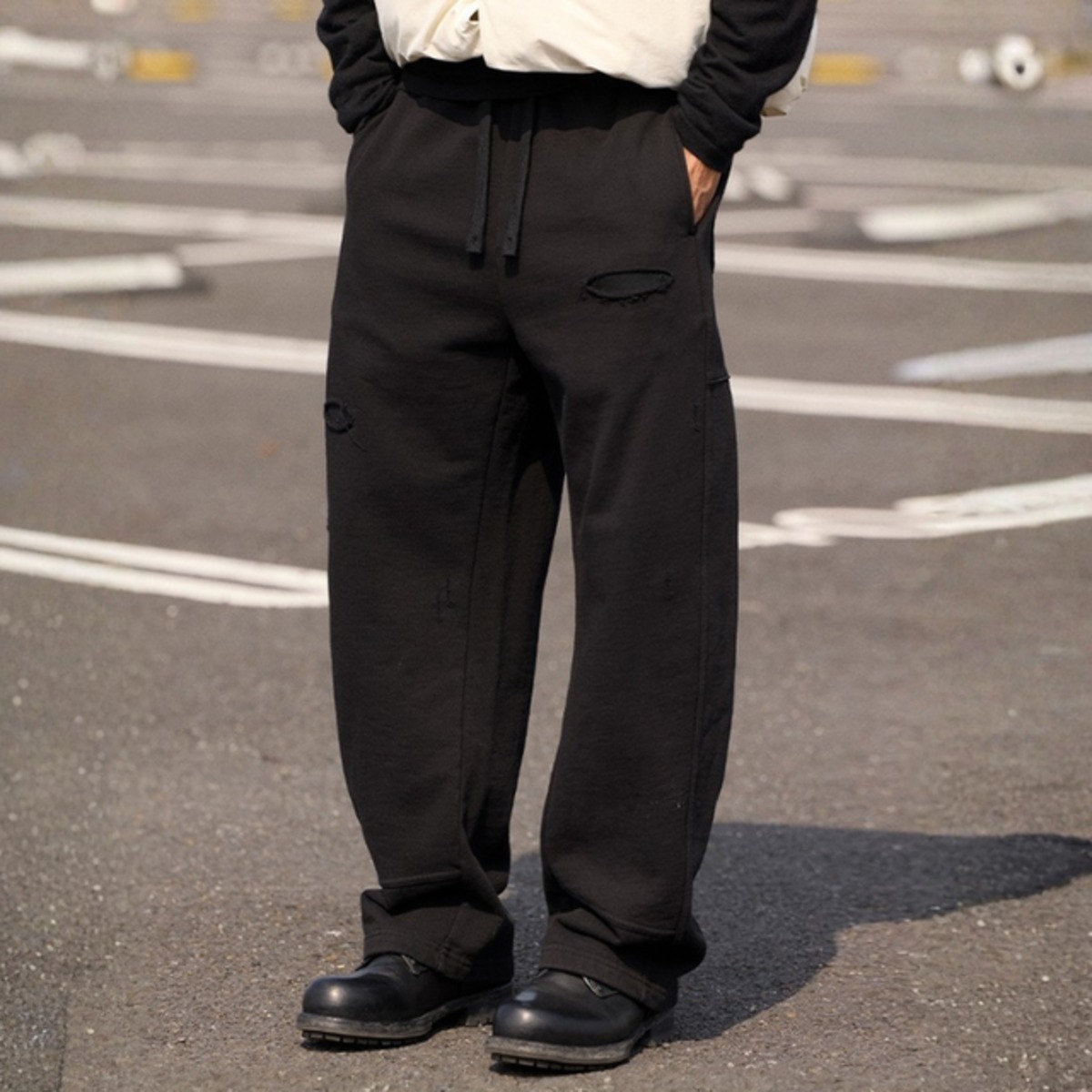 Drawstring Wide Cropped Sweatpants [2279] | Japan Outdoor Living