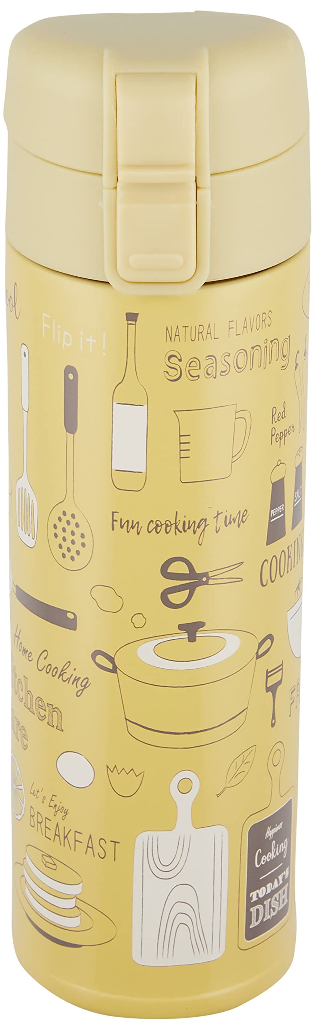 リビング 水筒 500ml 直飲み ワンタッチ オープン ステンレス ボトル イエロー キッチン | vvv Cat*